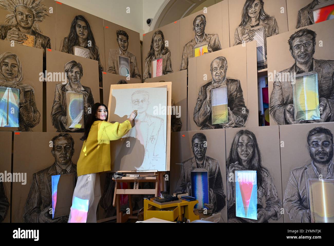 A recreation of the artist's studio including an edition of her ...