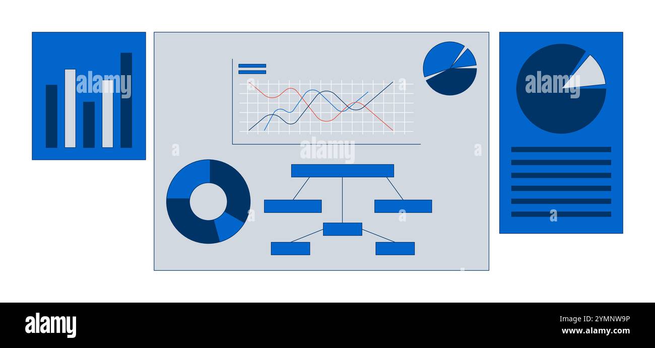 Corporate charts posters 2D cartoon objects set Stock Vector Image & Art - Alamy