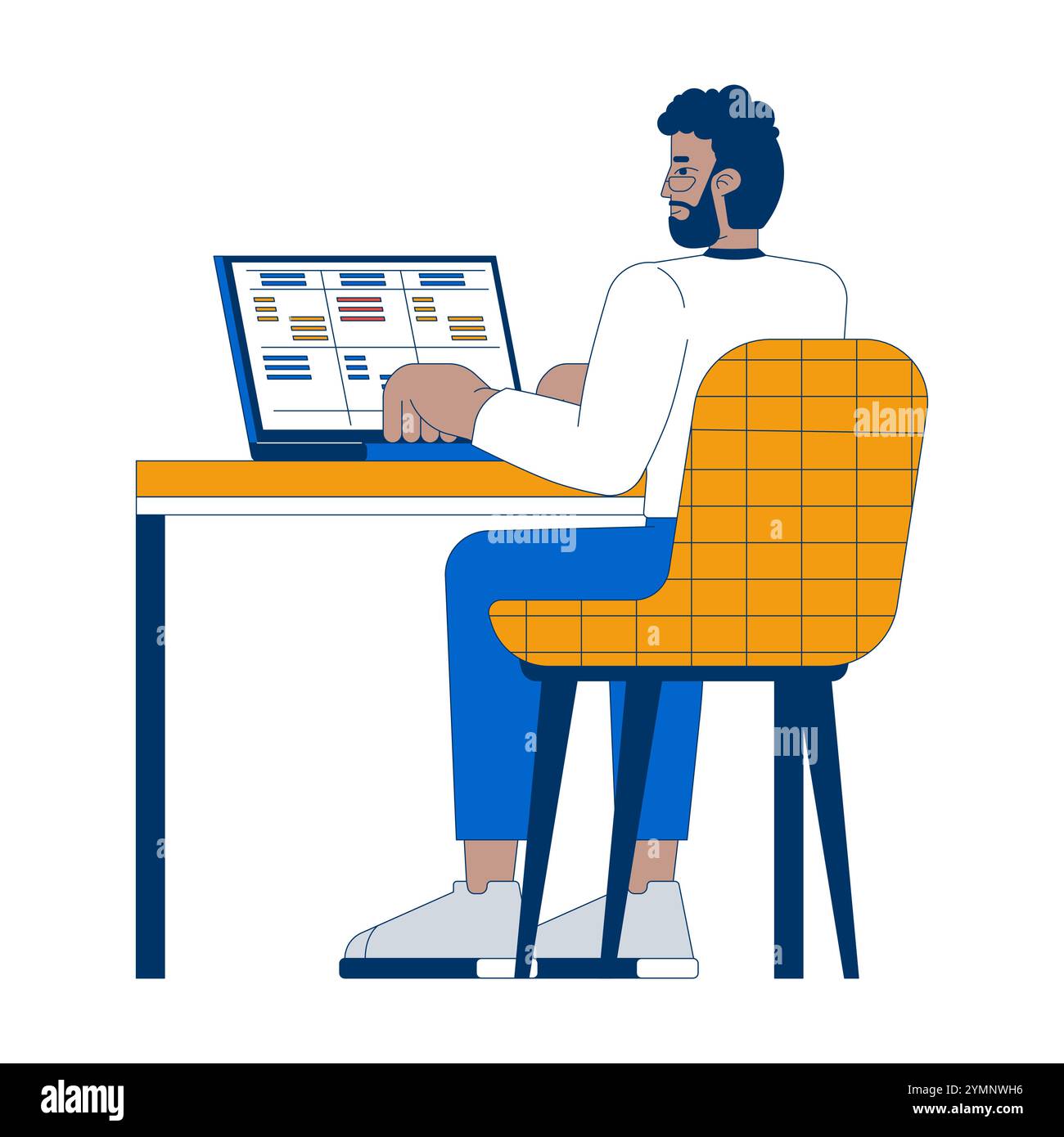 African man technology typing Stock Vector Images - Alamy