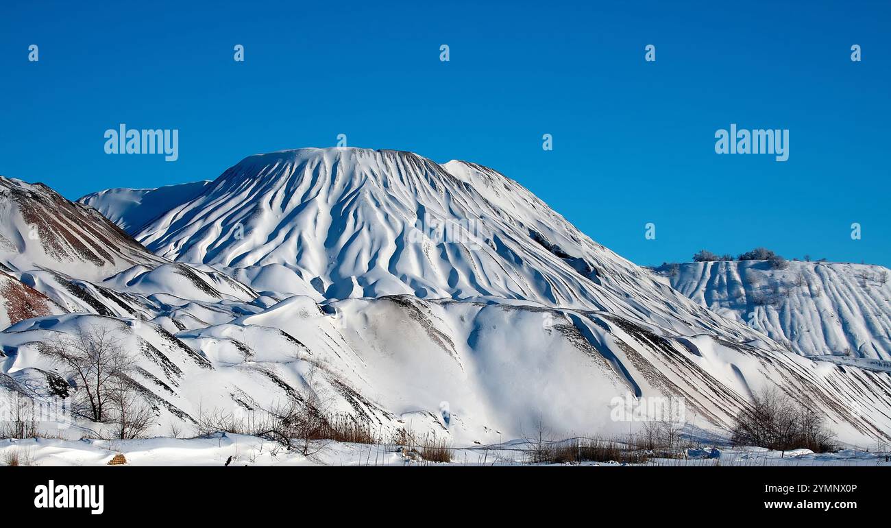 A pile of waste rock from coal mining in the Donetsk coal basin ...