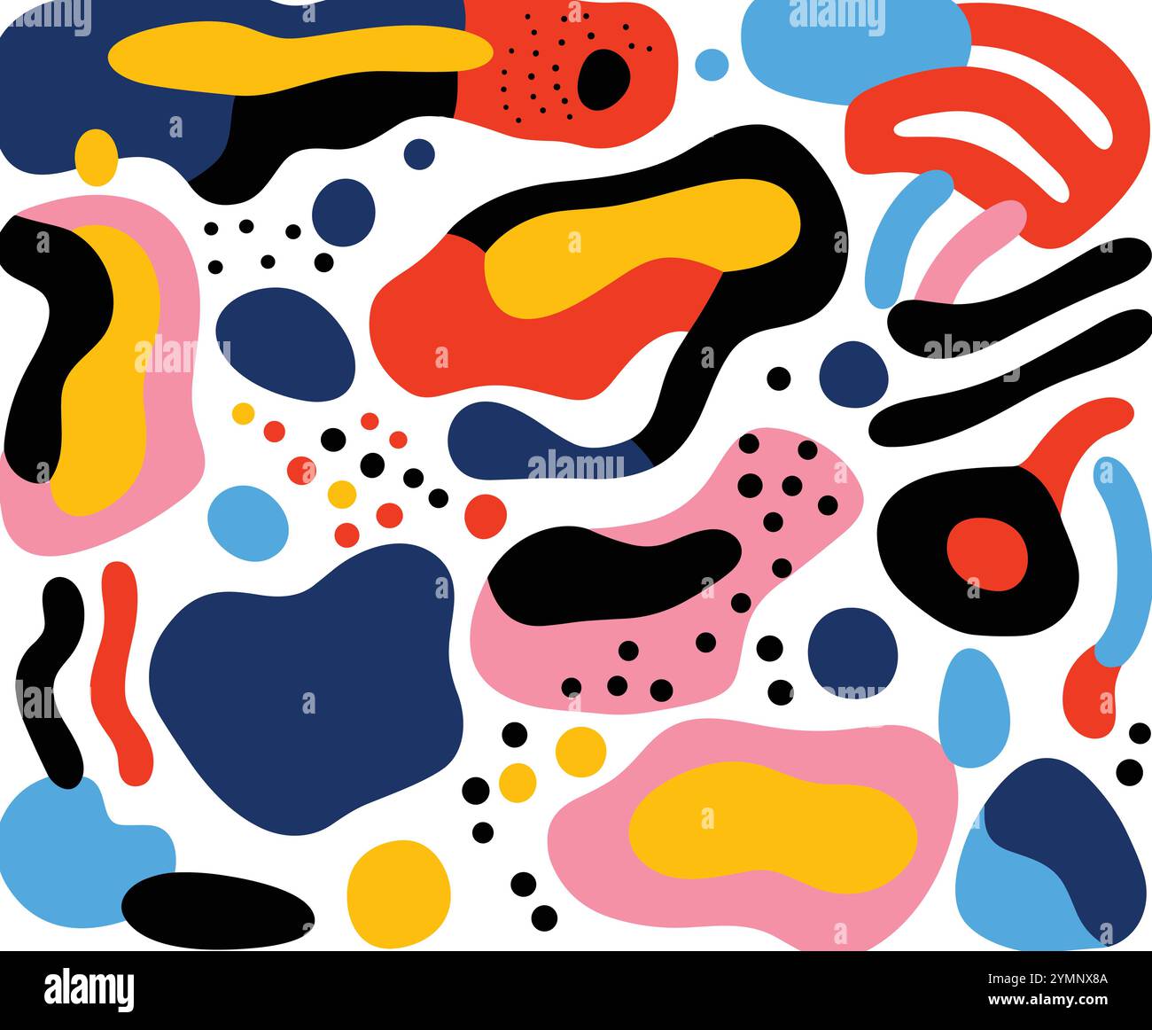 colorful abstract pattern with colorful shapes, in the style of bold ...