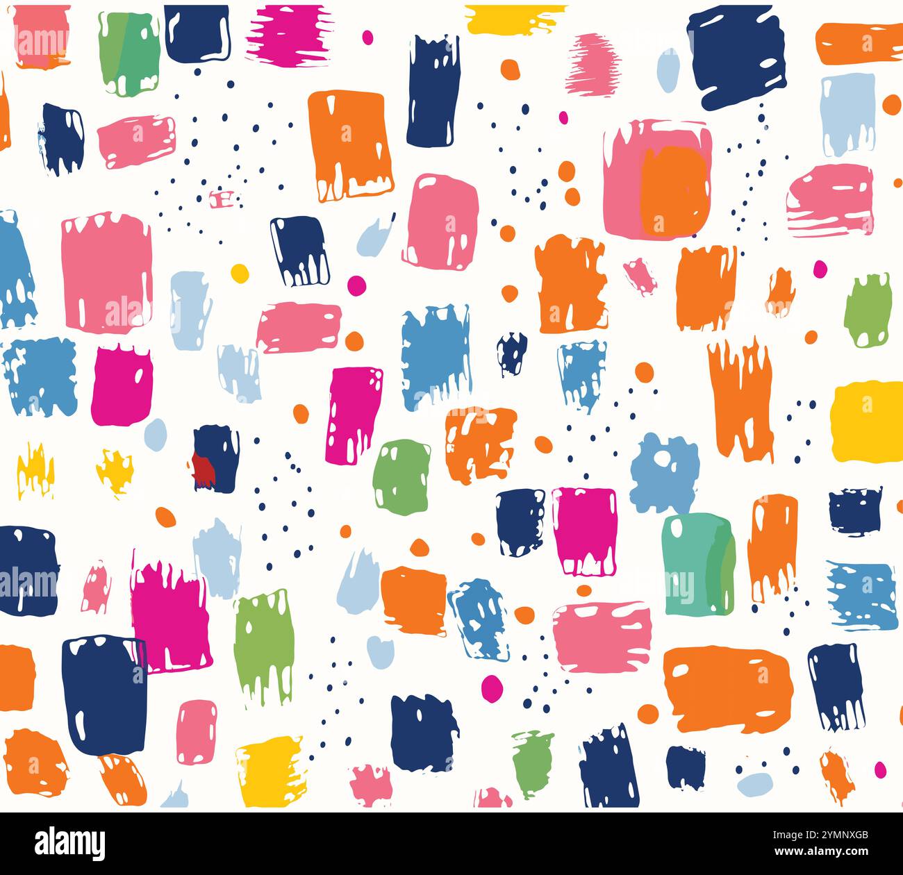 Colorful Seamless Background Of Square Blobs On White Background ...