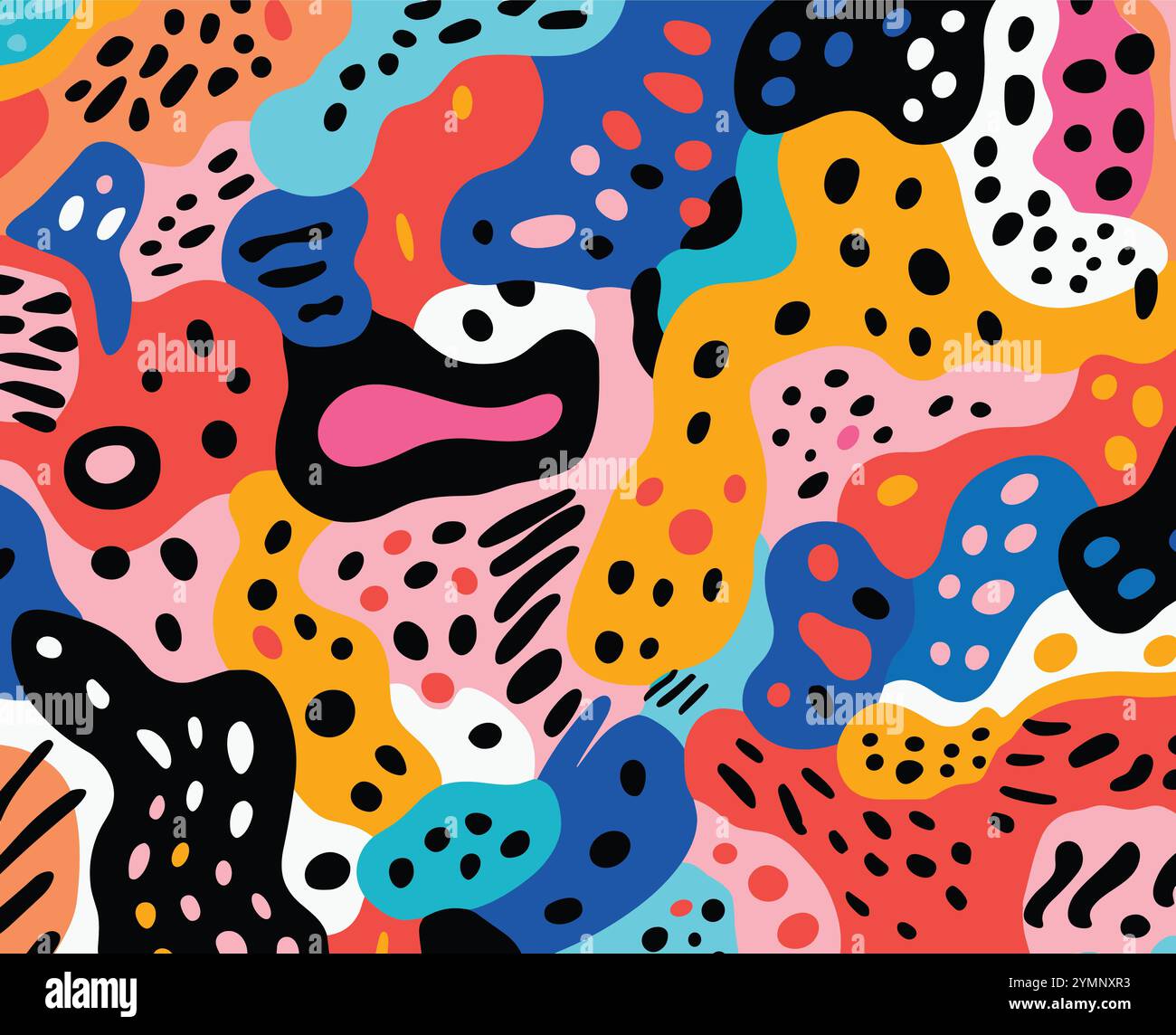 colorful, abstract background illustration, in the style of animalier, bold color blobs, jon ...