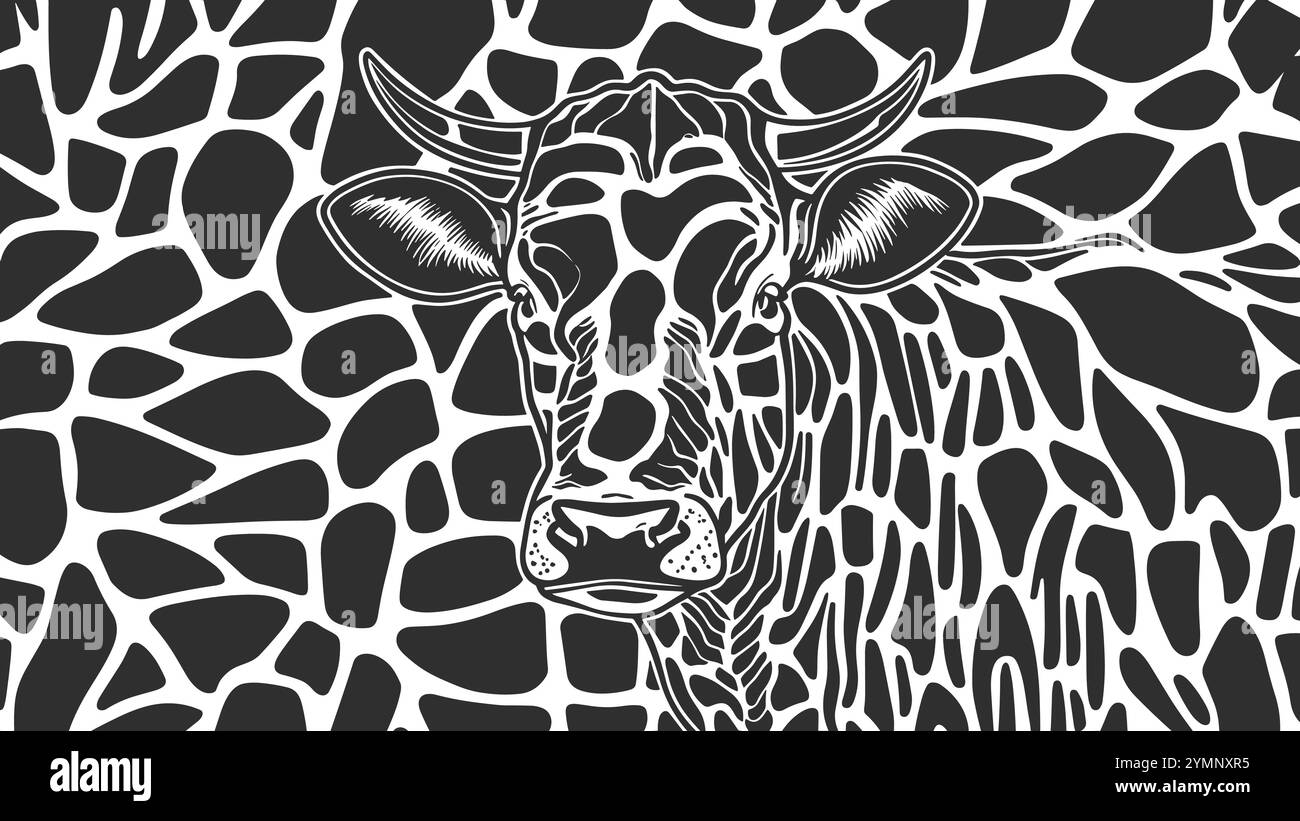 Cow texture pattern. Animal skin pattern. Spots of black color on a ...