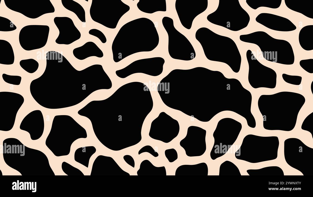 Cow texture pattern. Animal skin pattern. Spots of black color on a ...