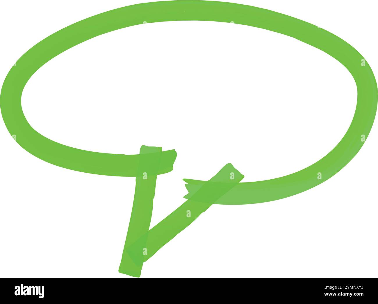 Speech bubble highlighter doodle. Green round mark Stock Vector Image ...
