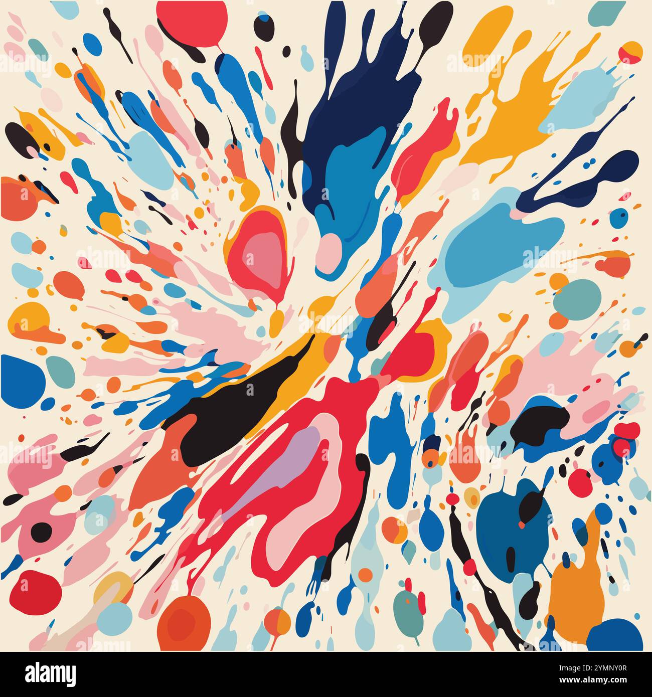 Colorful Paint Splash Pattern on White Beige, in the Style of Nature ...