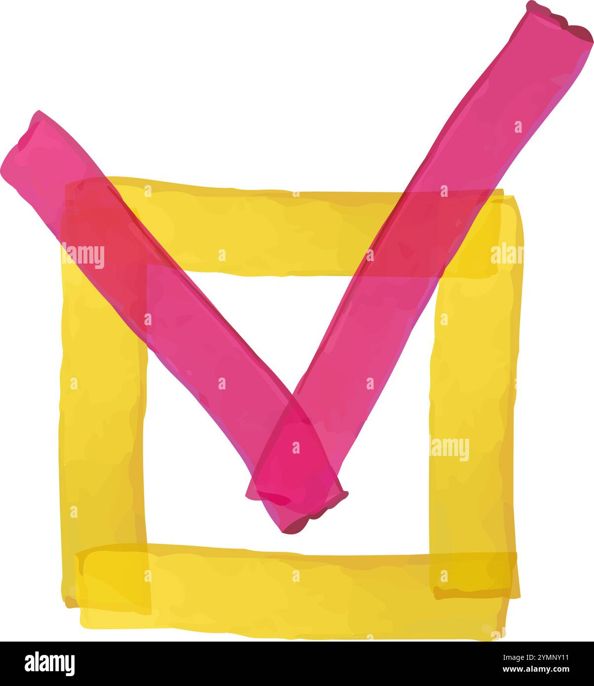 Highlighter checkmark. Color marker stroke check doodle Stock Vector ...