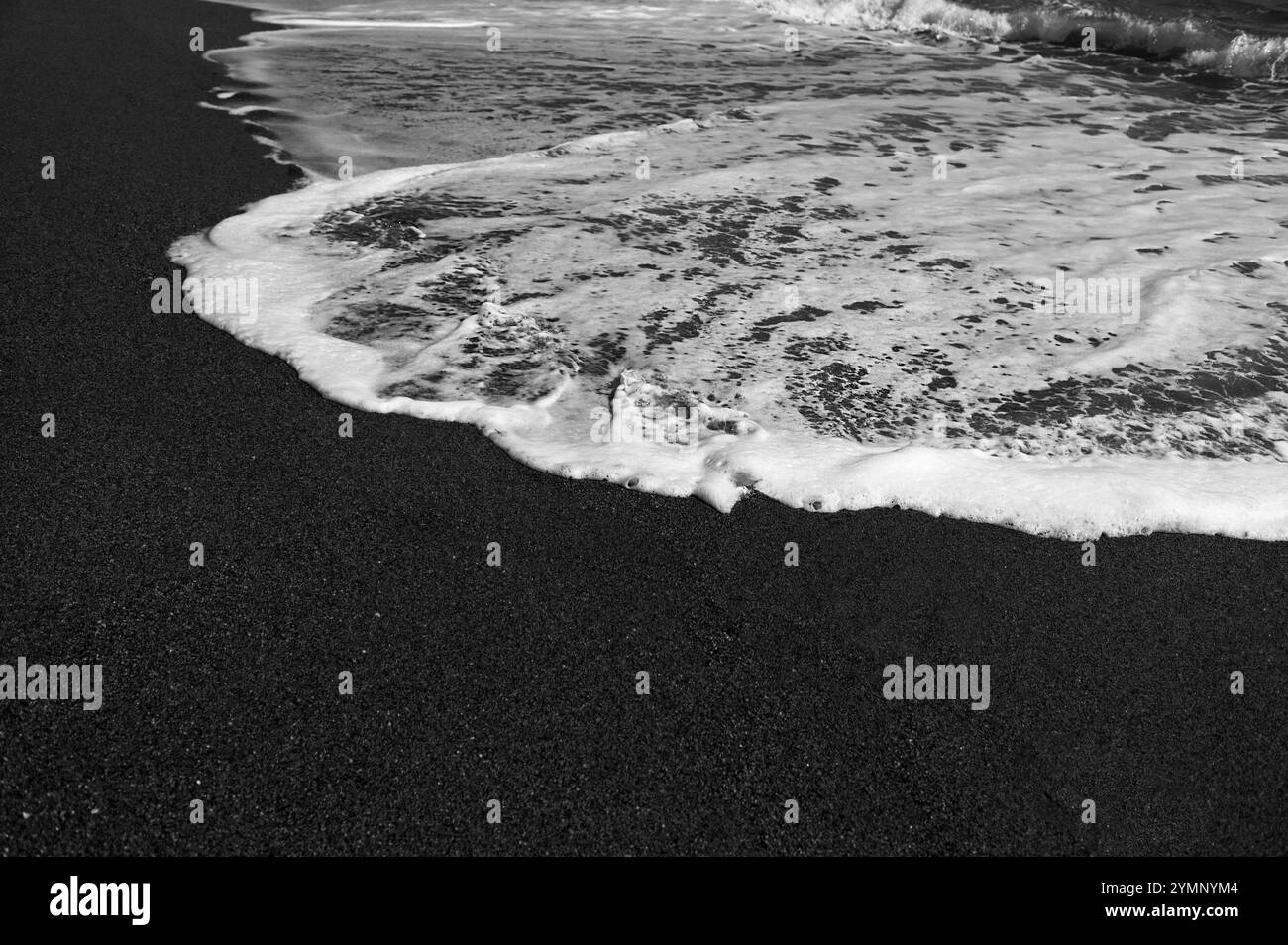 Black and white photography. Gentle Waves Meeting the Sandy Shore: A ...
