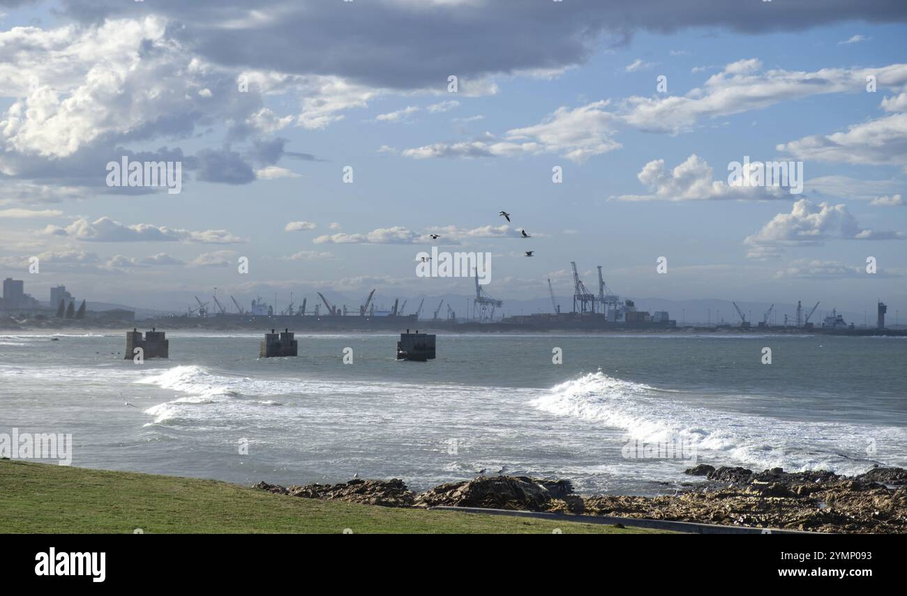Port Elizabeth or Gqeberha, South Africa. view from shark rock pier ...