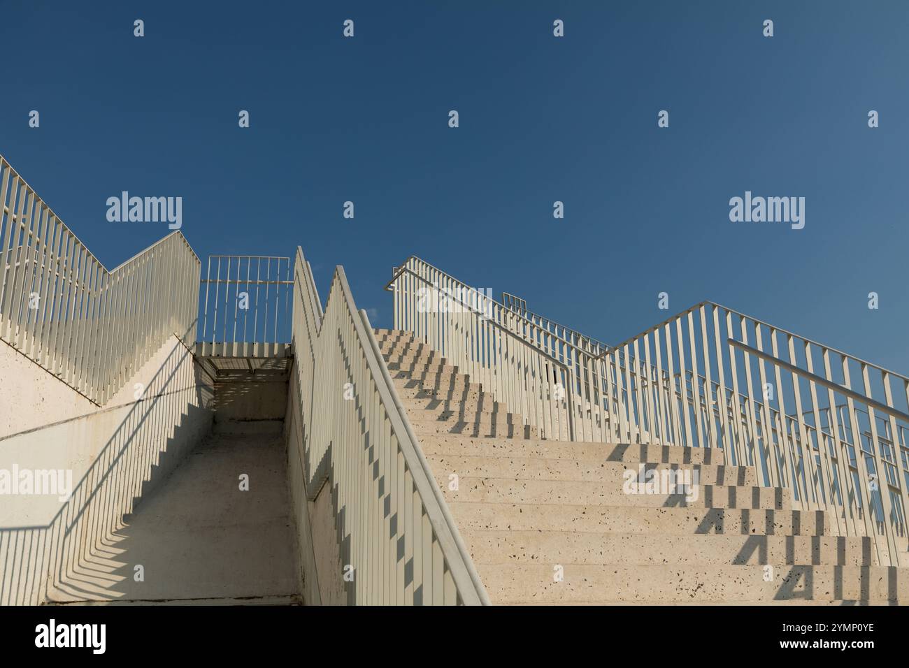 Some of the many staircases on the exterior of the Pyramid of Tirana ...
