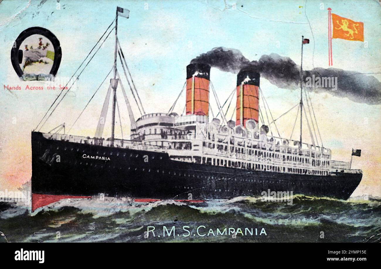 R.M.S. Campania, a cross Atlantic cruise ship owned by the Cunard ...