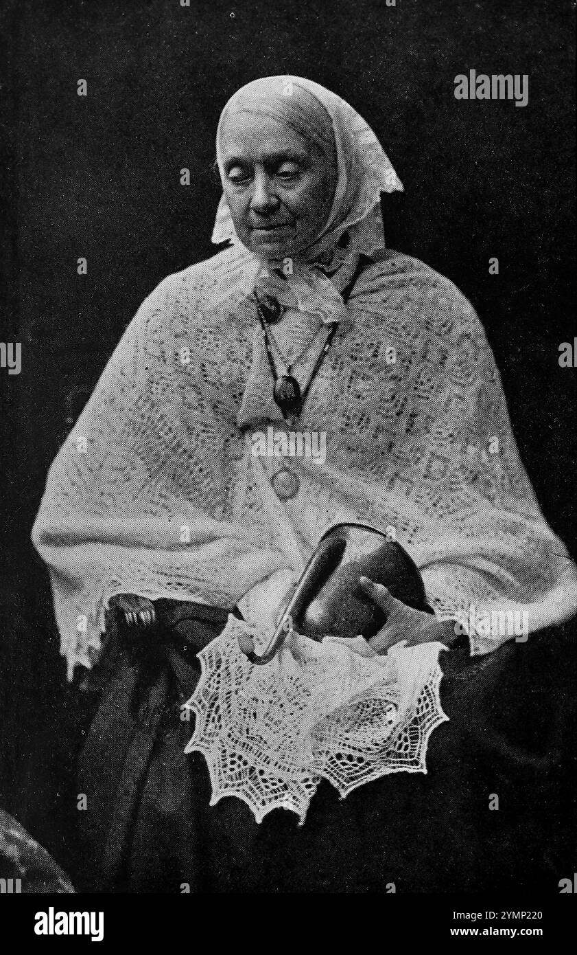 Miss Balfour, portrait with lace shawl, c1880s. Miss Balfour was ...