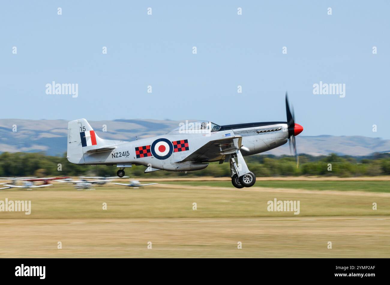North American P-51 Mustang Second World War fighter plane flying at ...