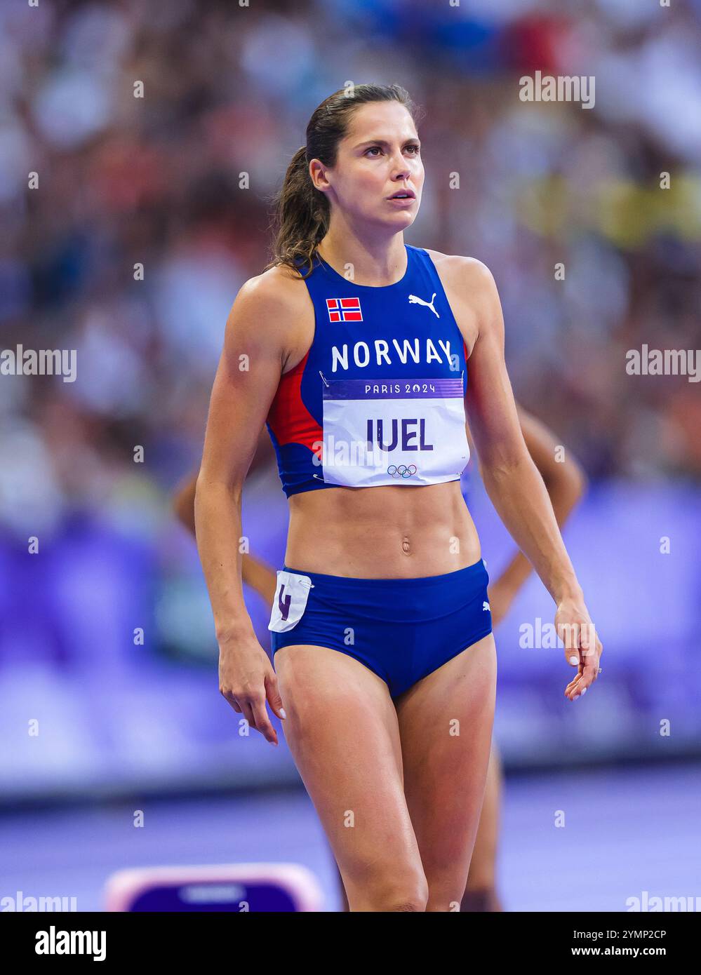 Amalie Iuel participating in the 400 meters hurdles at the Paris 2024 Olympic Games Stock Photo ...