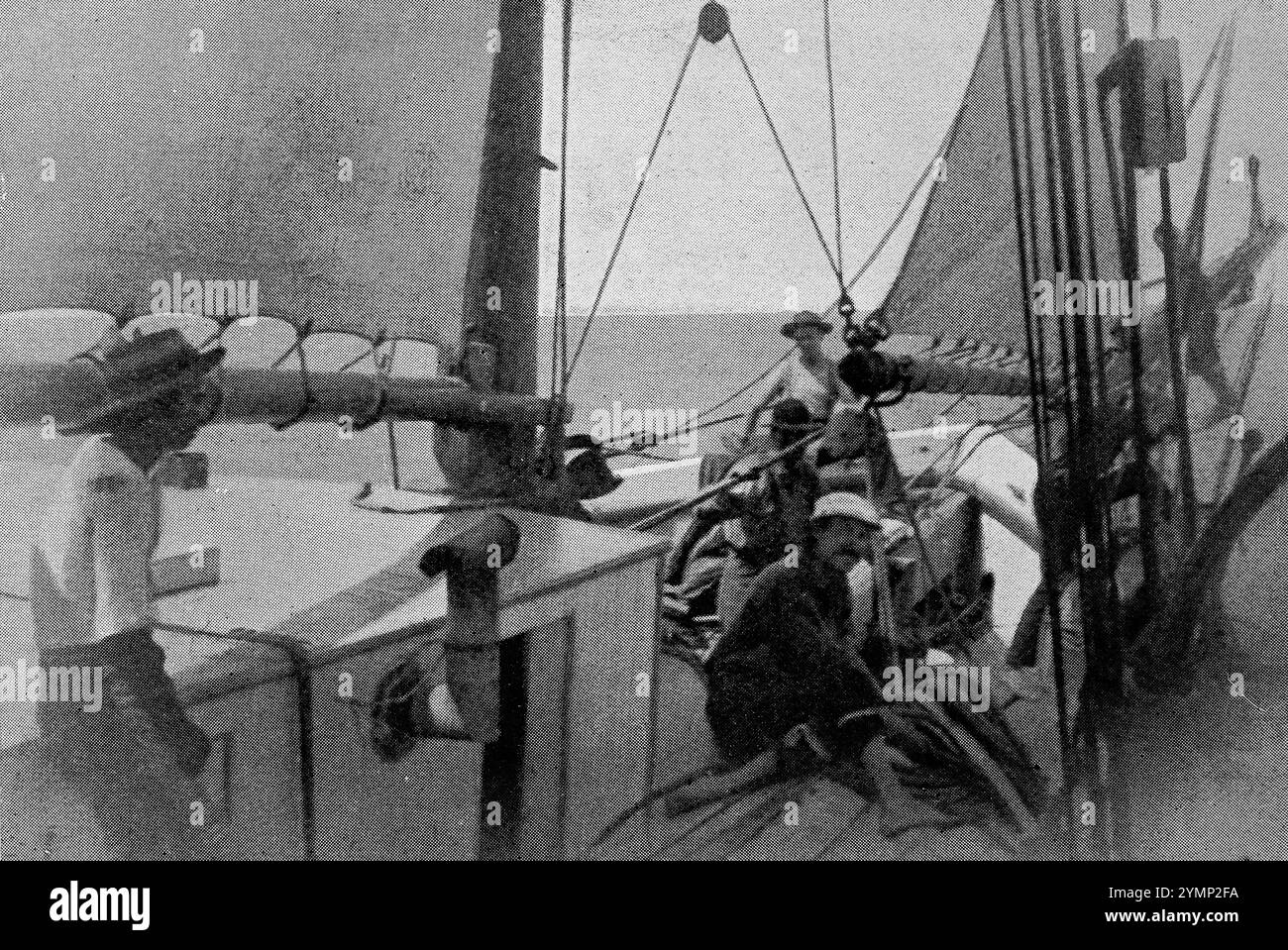 On board the Equator, a schooner upon which Robert Louis Stevenson ...