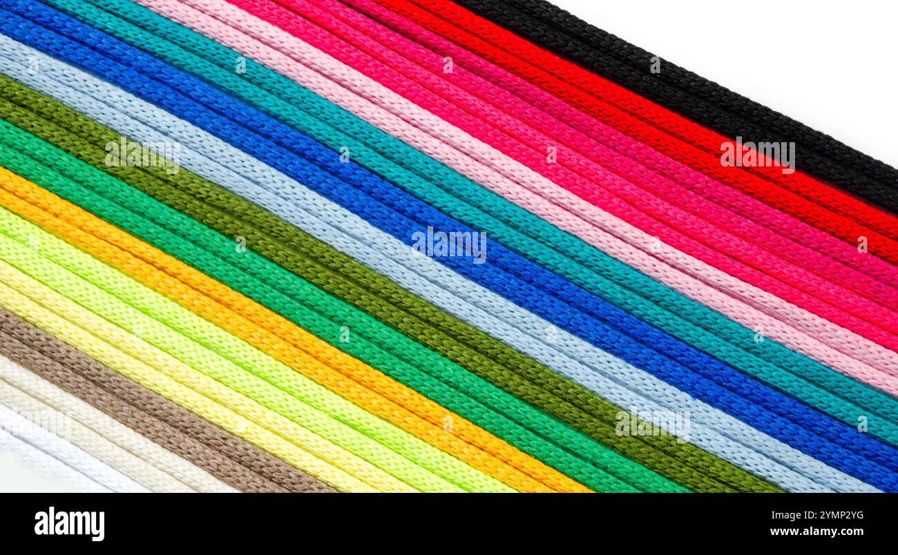 A bright palette of multi-colored, cotton threads for macrame. Turkish ...