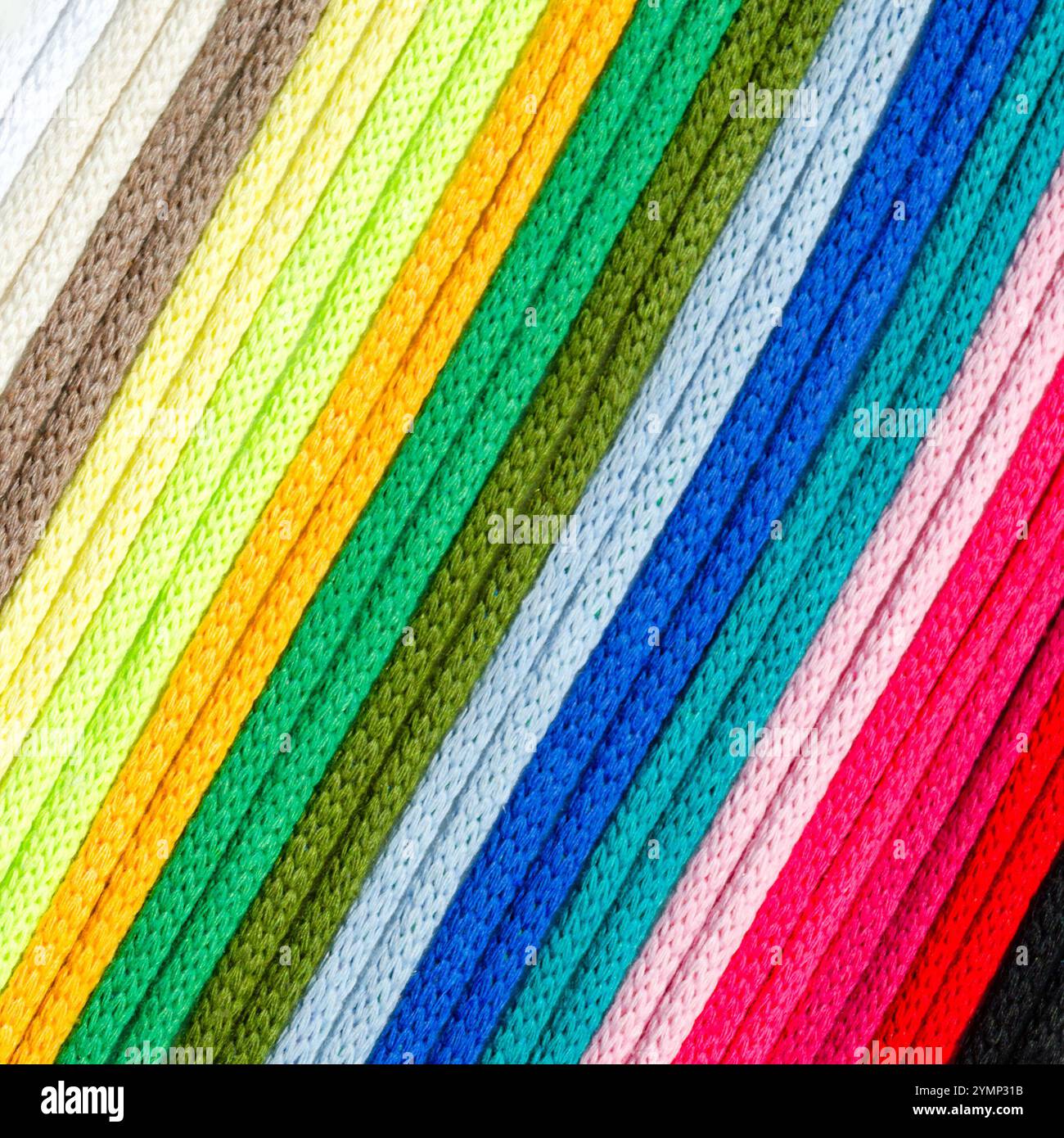 A bright palette of multi-colored, cotton threads for macrame. Turkish ...