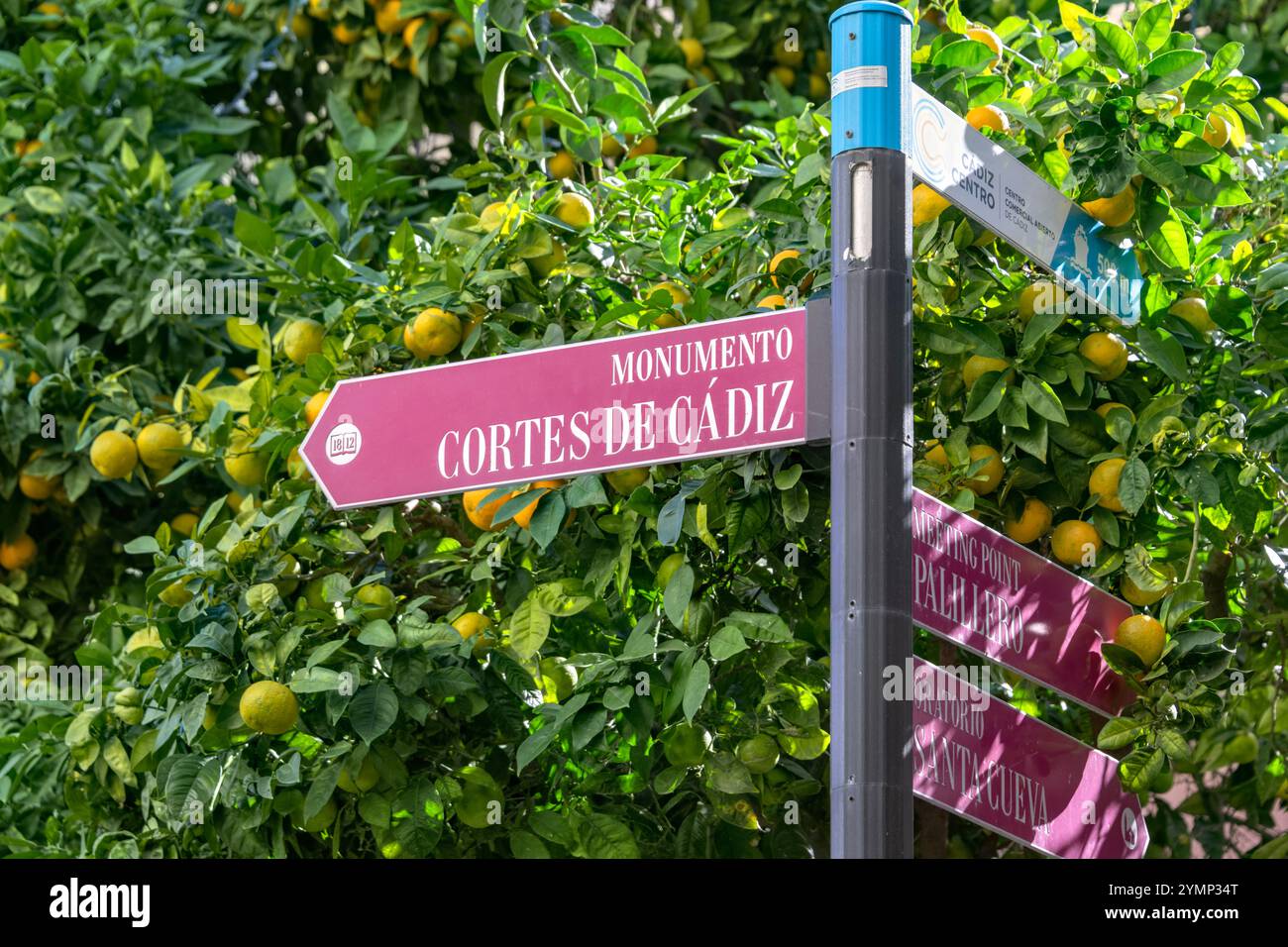 Sign for Monumento Cortes De Cadiz, Spain Stock Photo - Alamy