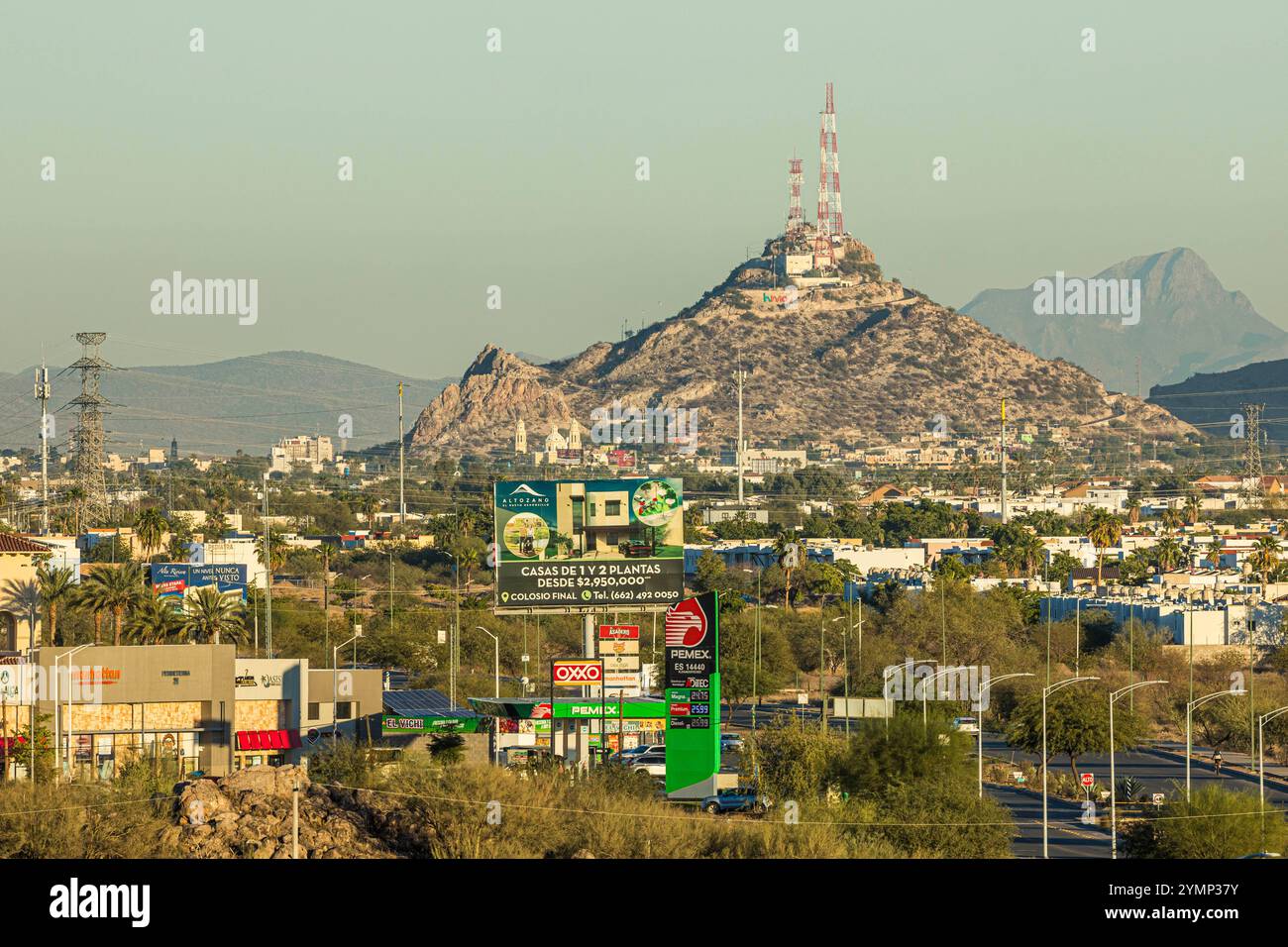 Cerro de la campana Bell Hill in the city landscape of Hermosillo ...