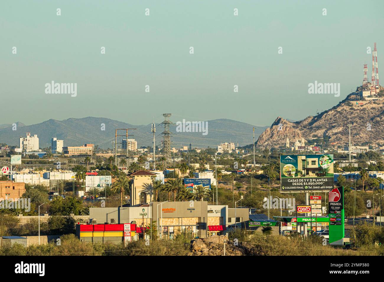Cerro de la campana Bell Hill in the city landscape of Hermosillo ...