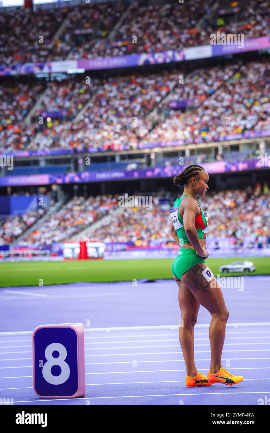 Fatoumata Binta Diallo participating in the 400 meters hurdles at the ...