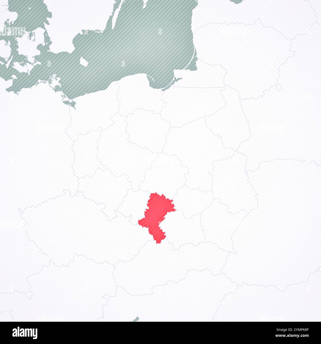 Silesia on the map of Poland with softly striped vintage background ...