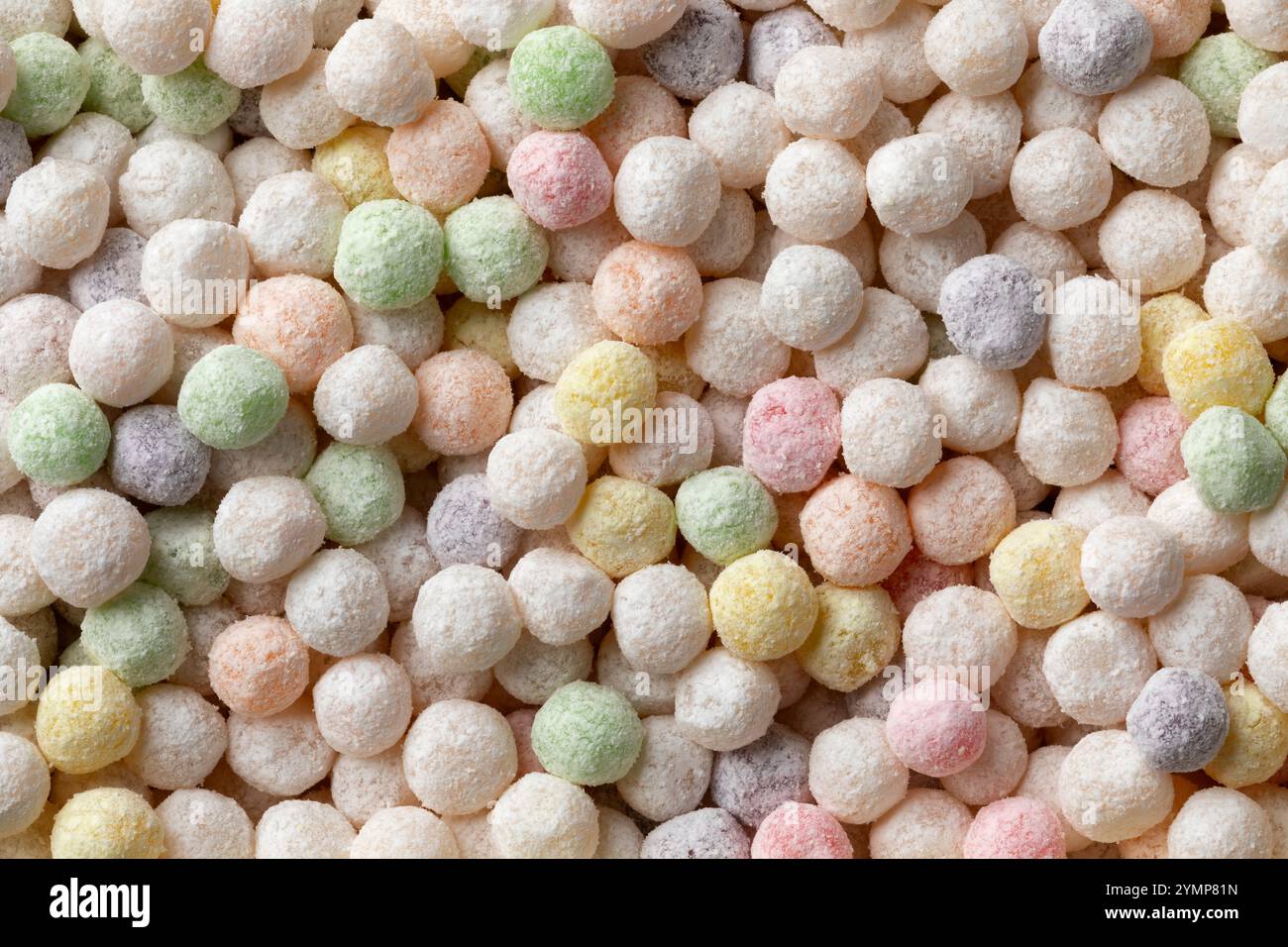 Colorful uncooked tapioca pearls close up full frame as background ...