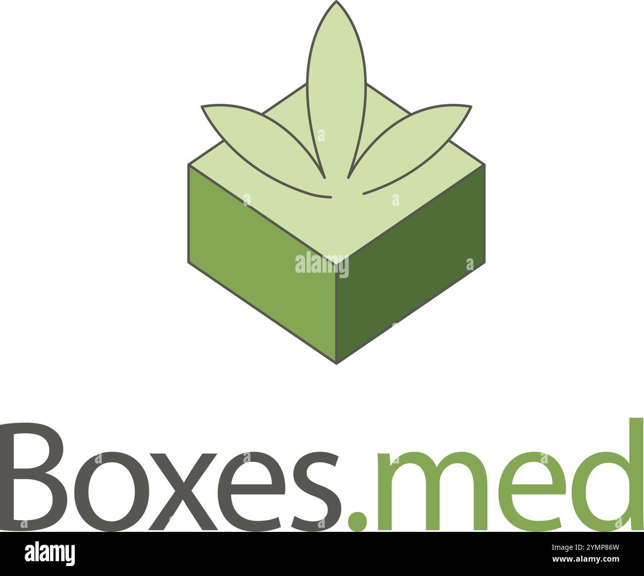 Box and leaves logo design Stock Vector Image & Art - Alamy