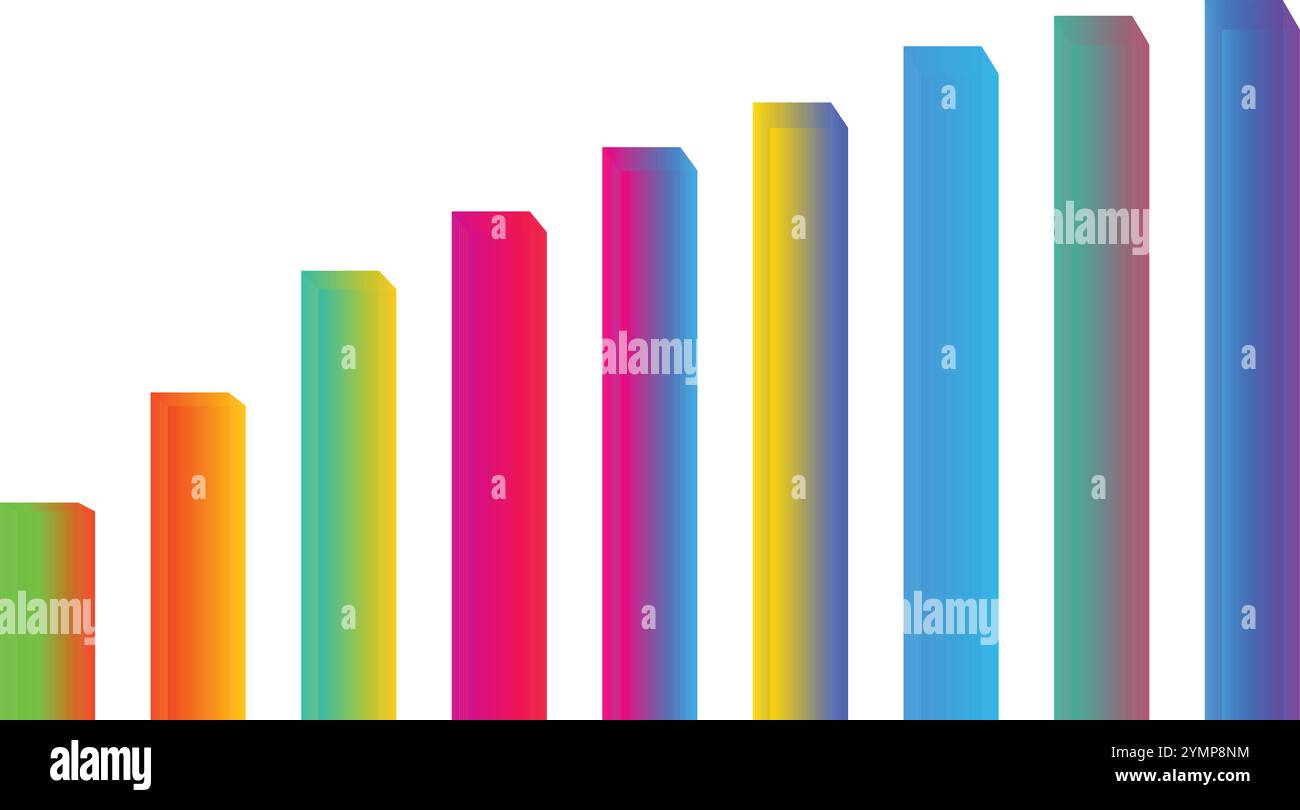 Growing Column Chart with Colorful Blocks Stock Vector Image & Art - Alamy