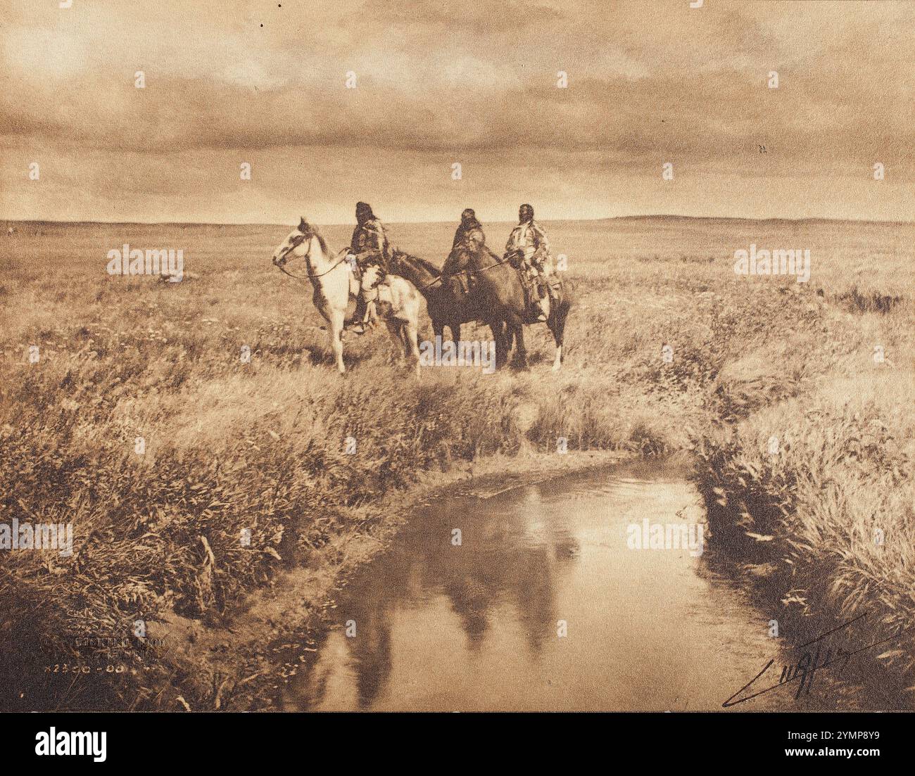 The Three Chiefs on horseback- Piegan. 1900. Vintage American First ...