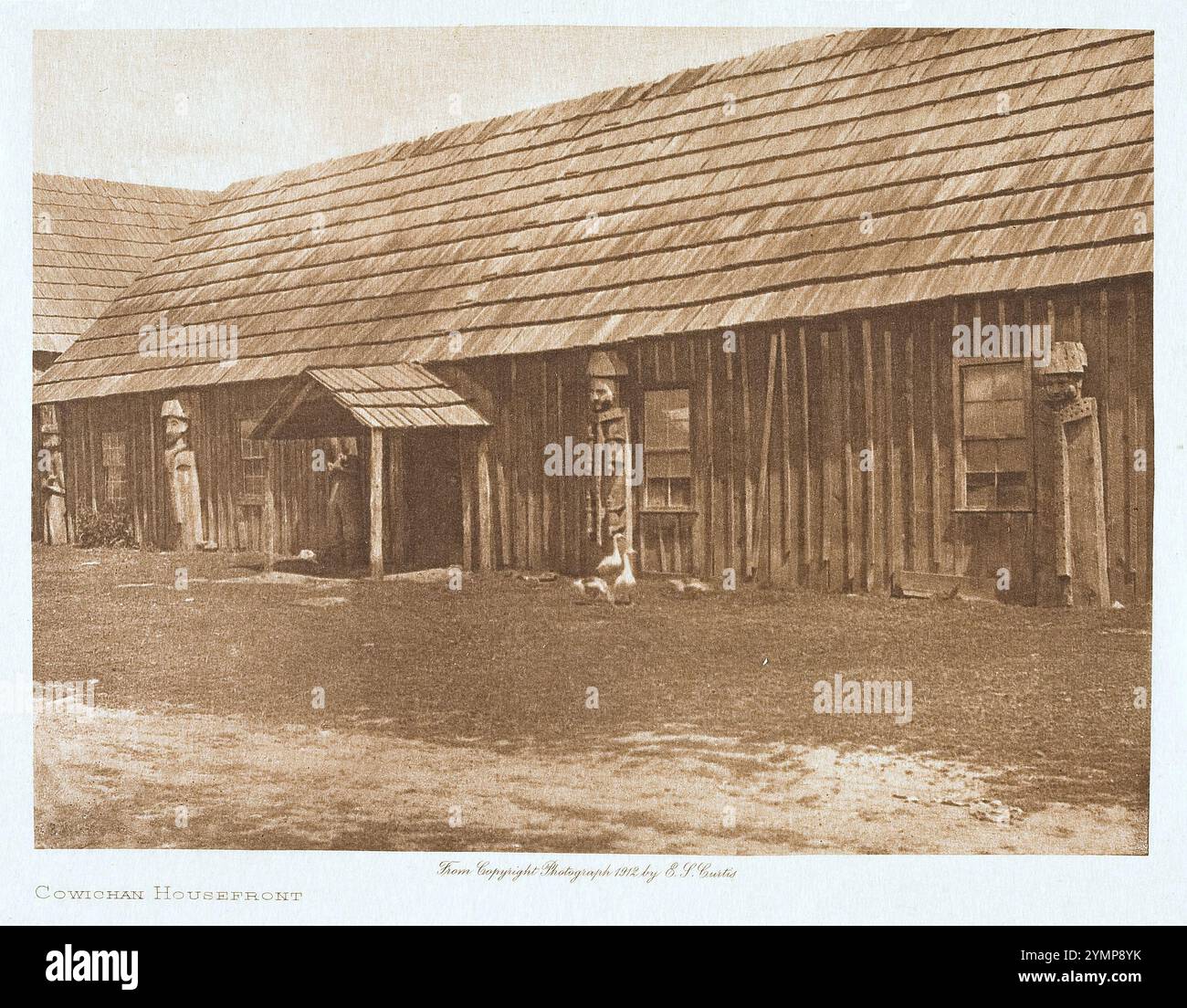 Cowichan Housefront, 1912. Vintage American First Nations photograph ...