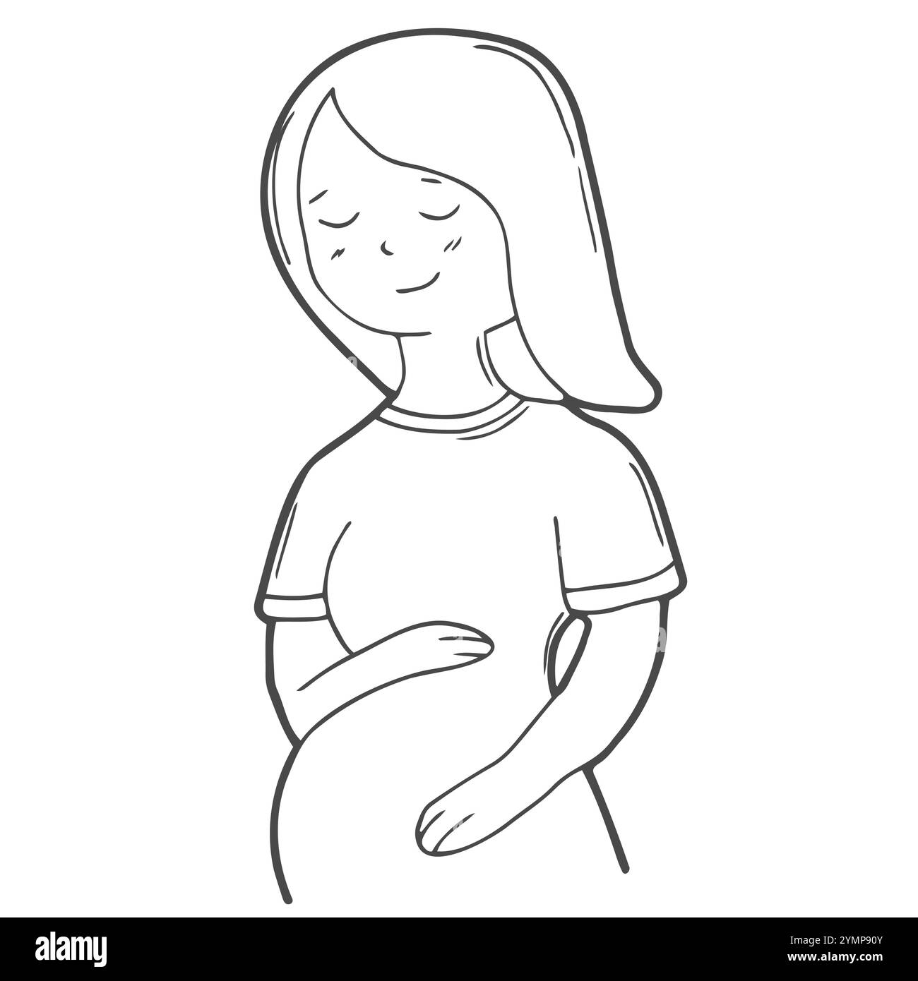 Young pregnant woman glass Stock Vector Images - Alamy