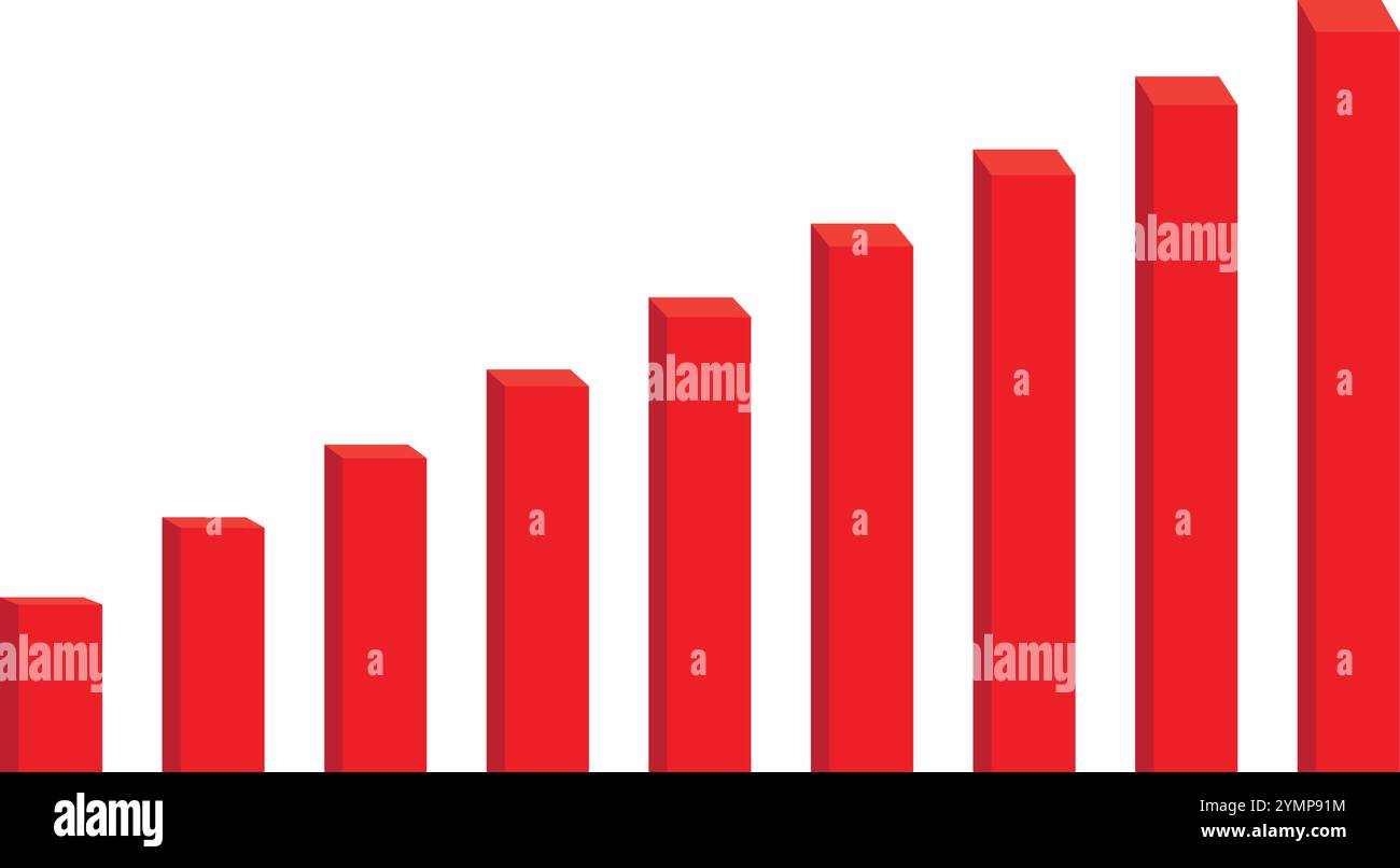 Growing Column Chart with Red Blocks Stock Vector Image & Art - Alamy