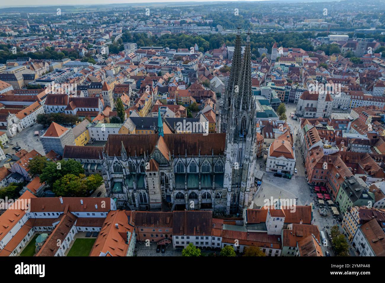 Regensburg, Germany - 09 09 2024: Beautiful aerial view of Regenesburg ...