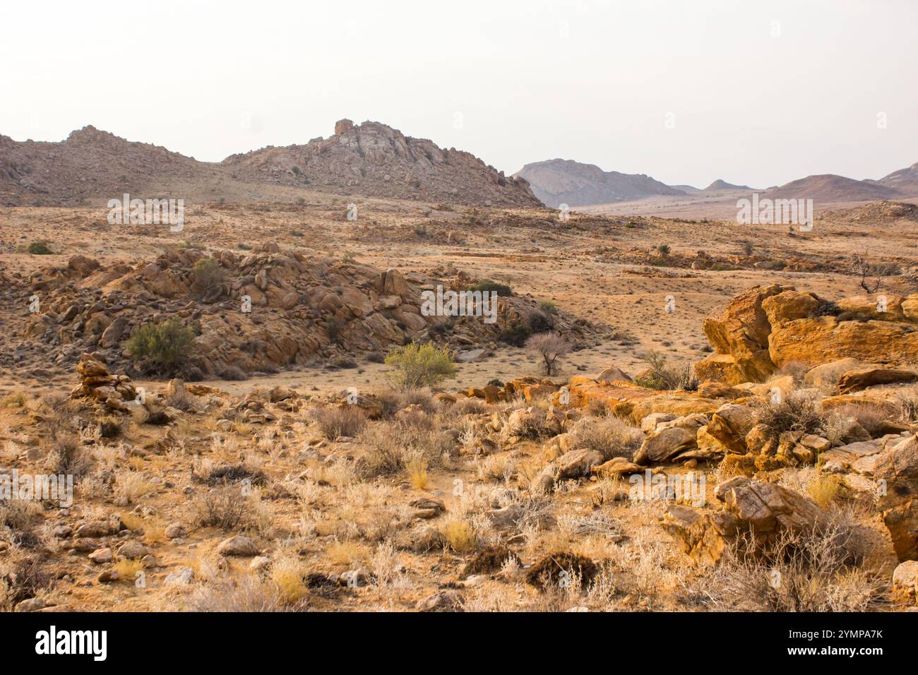 The rocky and arid landscape of the Aus mountains in Namibia Stock ...