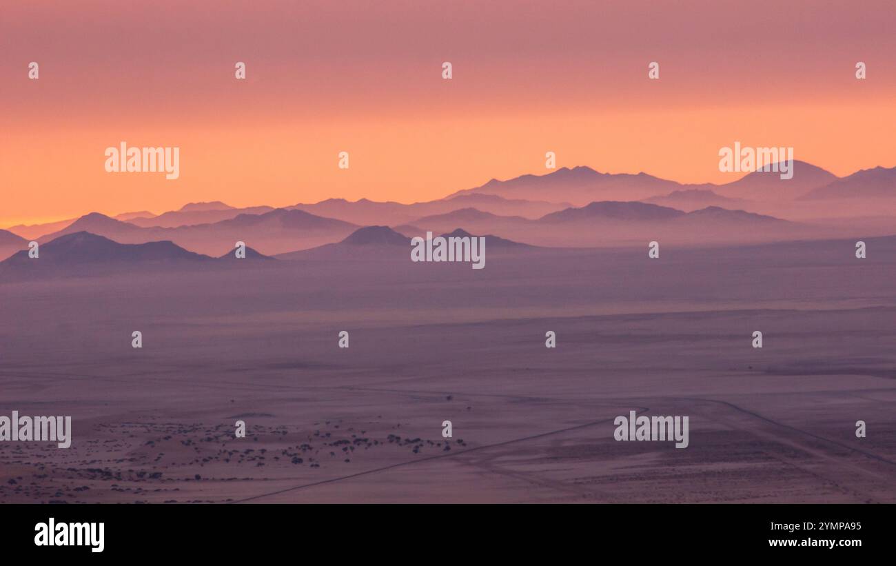 Magic landscape of distant hills on the baren forsaken plains of the ...