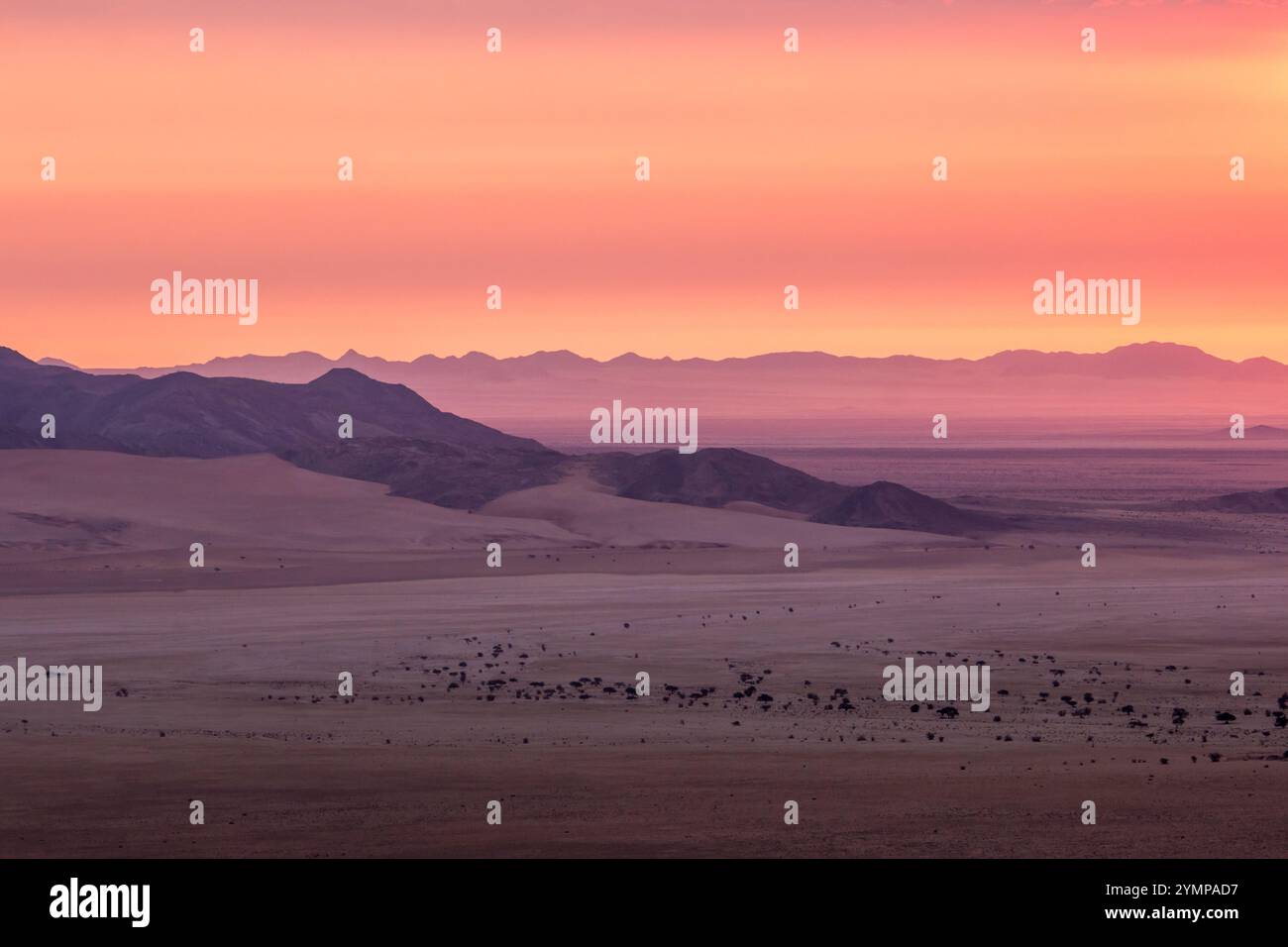 Magic landscape of distant hills on the baren forsaken plains of the ...