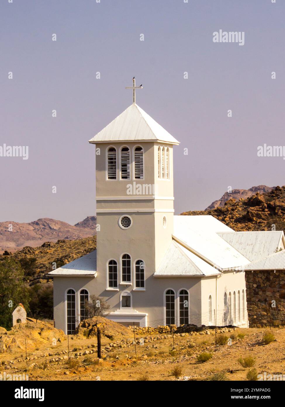 The church building at the small Hamlet of Aus in Namibia Stock Photo ...