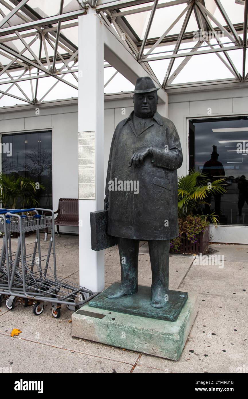 Statue of William McElcheran a businessman at Hamilton International ...