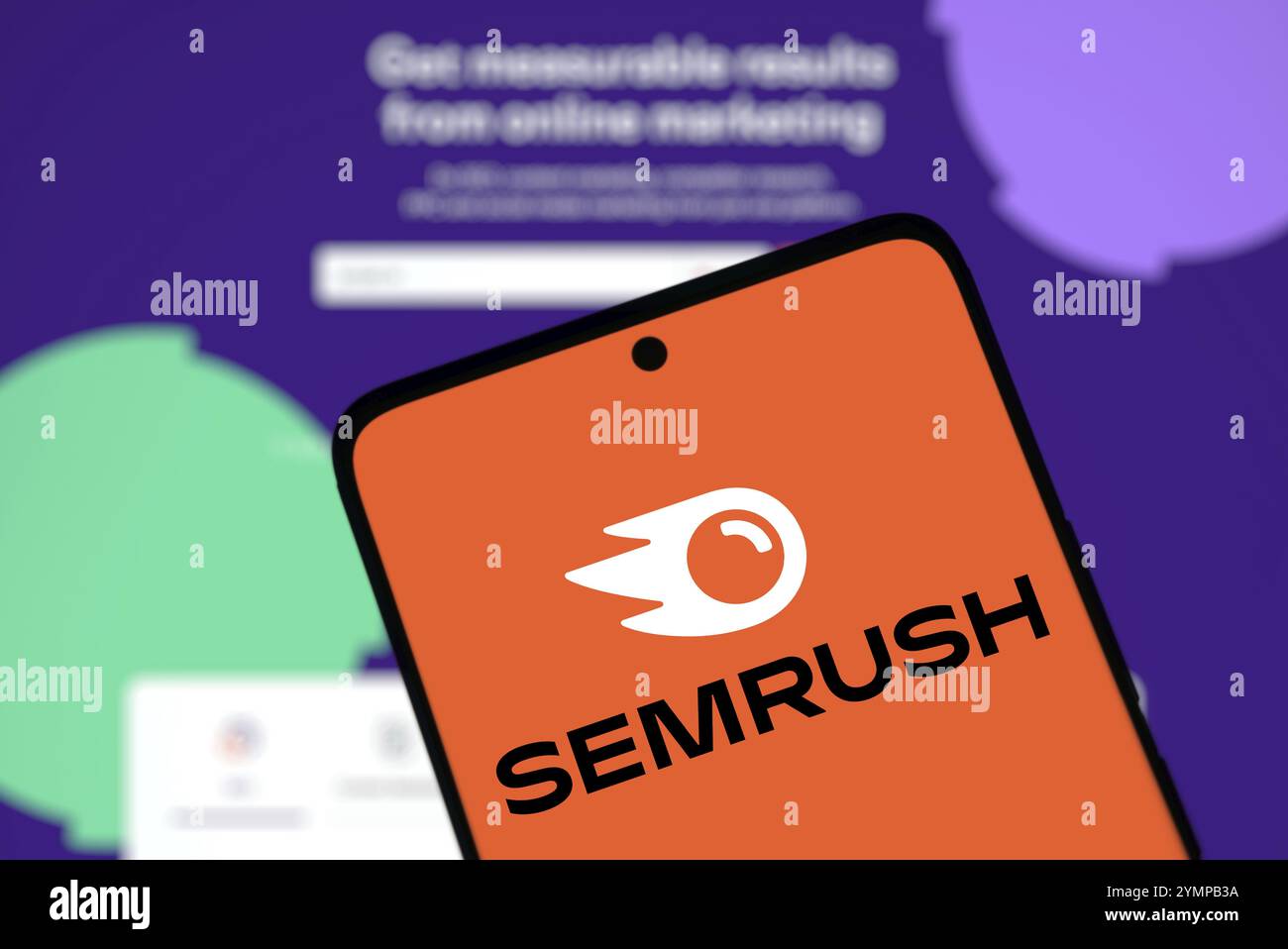 Dhaka, Bangladesh- 17 Nov 2024, Semrush logo is displayed on smartphone ...