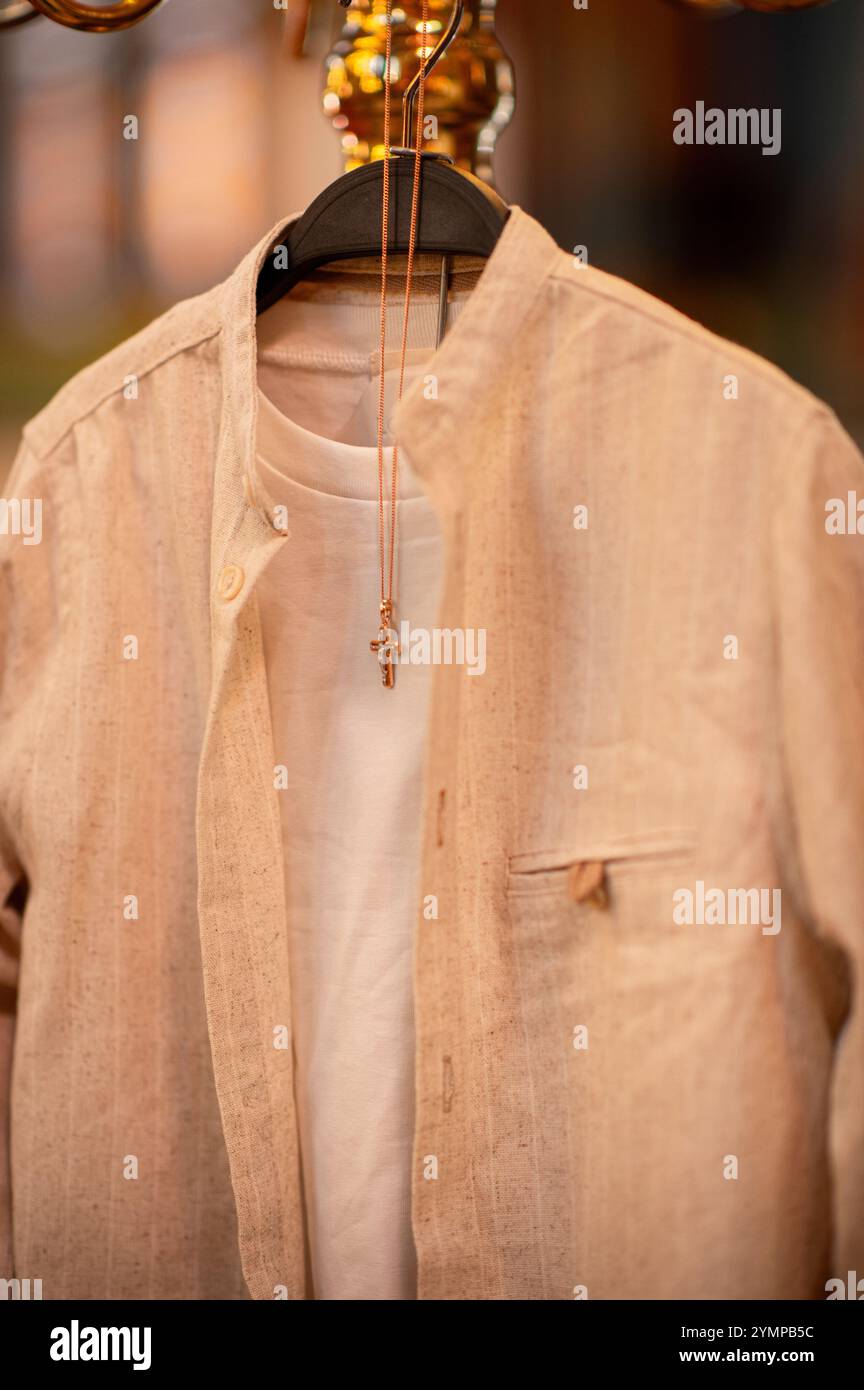 baptism clothes in a church Stock Photo - Alamy