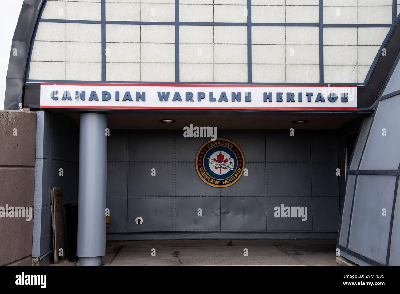 Canadian Warplane Heritage Museum sign at the front entrance on Airport ...
