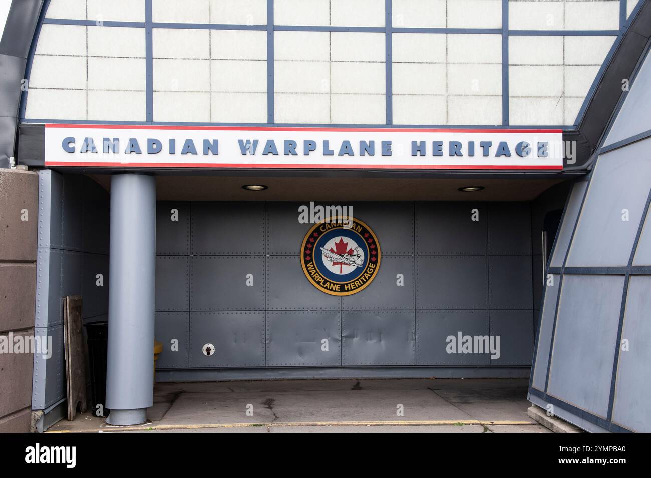 Canadian Warplane Heritage Museum sign at the front entrance on Airport ...