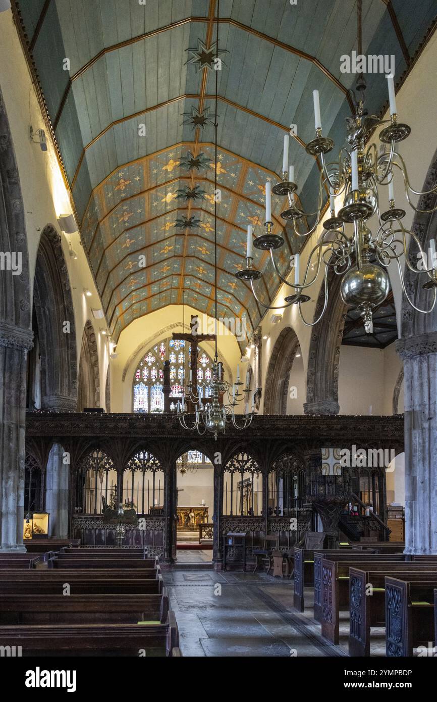 Dartmouth, Devon, UK, January 17. View of St Saviours Church interior ...