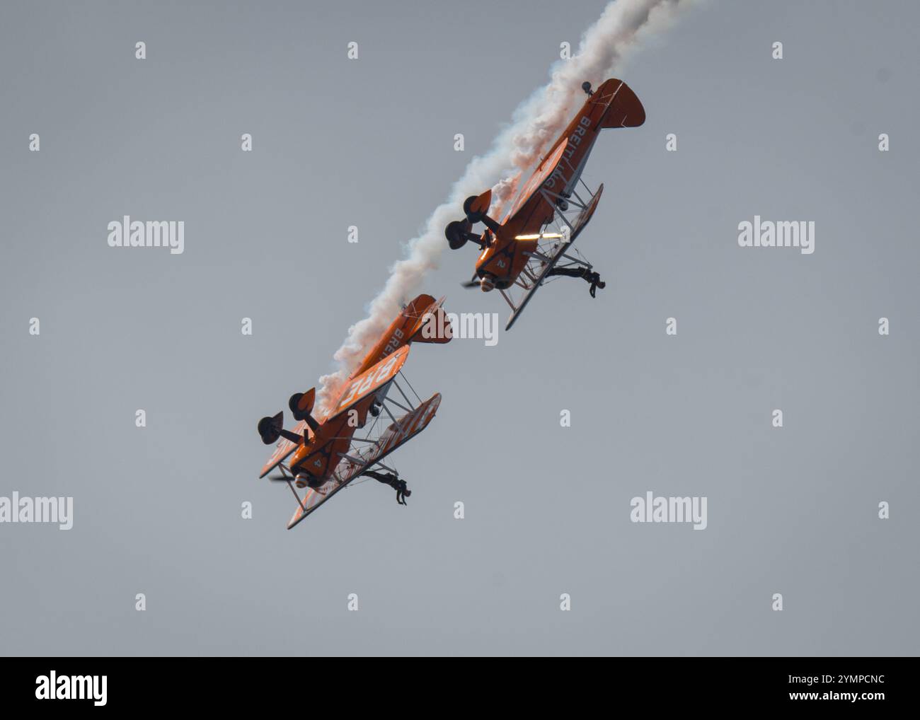 Breitling Wing Walkers performing in Blackpool Stock Photo - Alamy