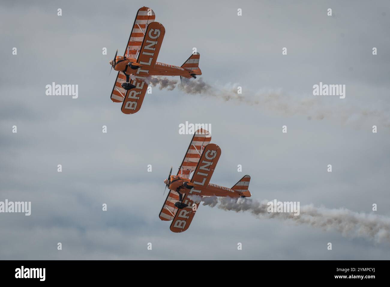 Breitling Wing Walkers performing in Blackpool Stock Photo - Alamy