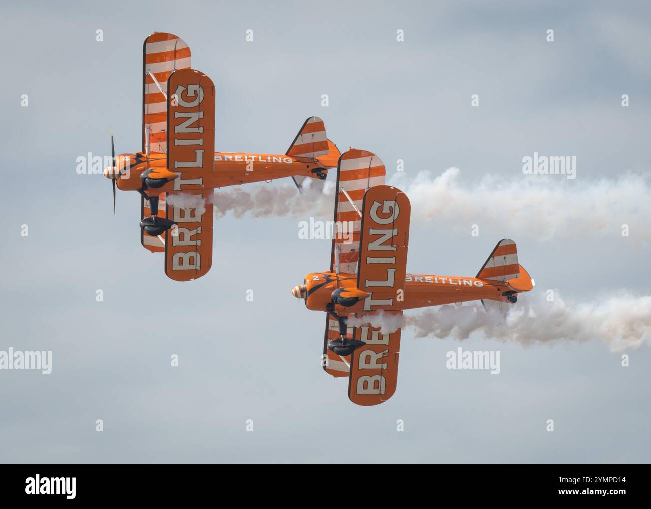 Breitling Wing Walkers performing in Blackpool Stock Photo - Alamy