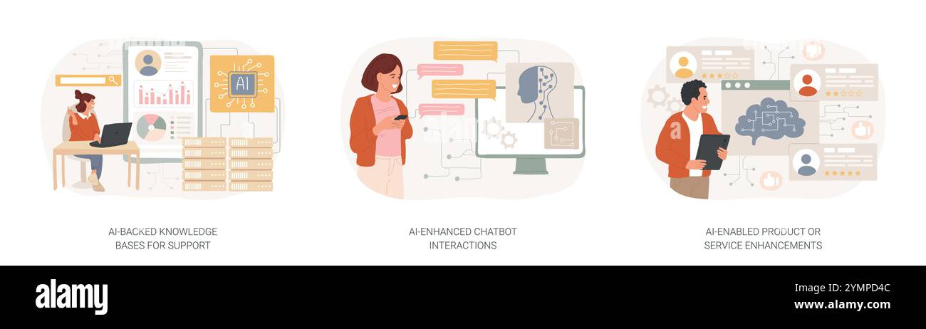 Natural language technology in Customer Service abstract concept vector ...