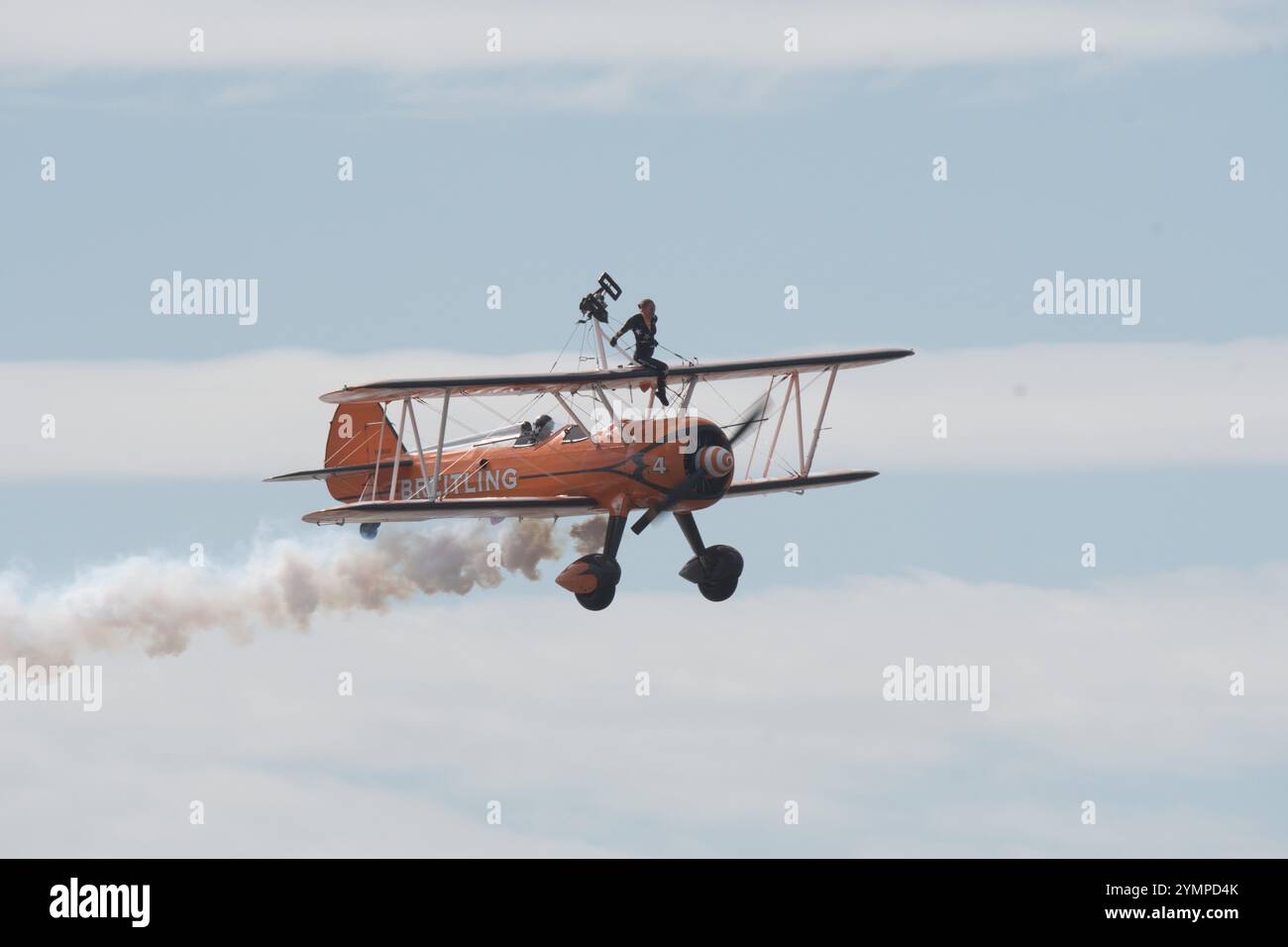 Breitling Wing Walkers performing in Blackpool Stock Photo - Alamy